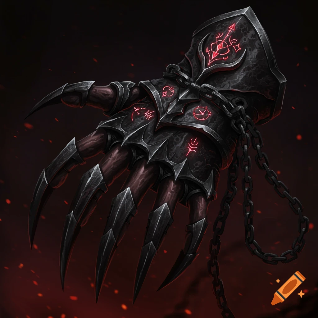 Chained claw gauntlet on Craiyon