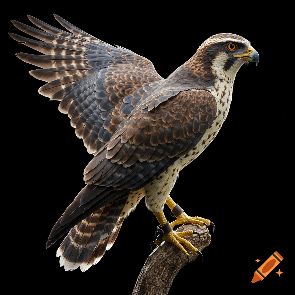 Photorealistic image of a feathered raptor based on scientific data on ...
