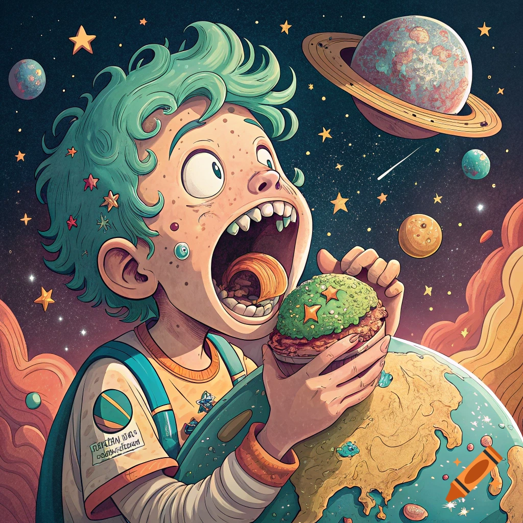 CaseOh eating planet earth on Craiyon