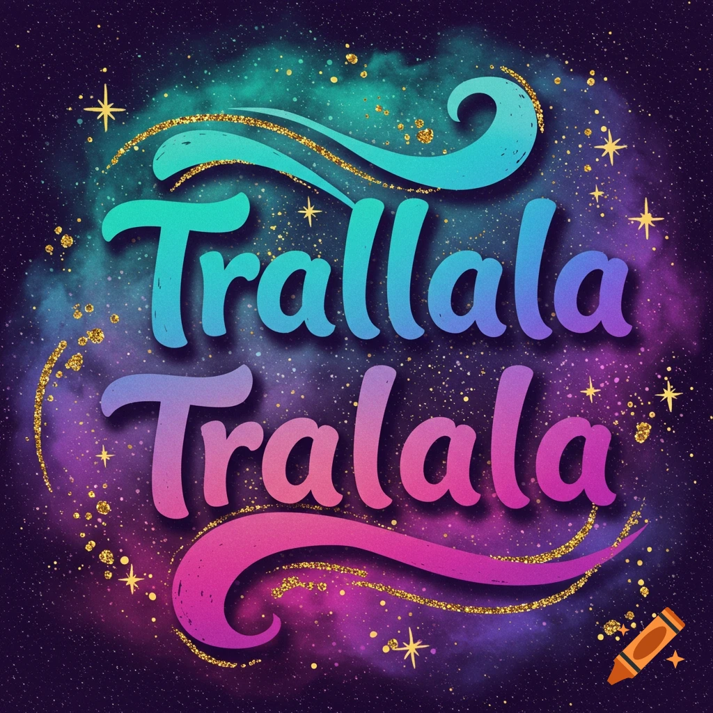 Text Trallala Tralala in a colorful image of space and glitter. on Craiyon