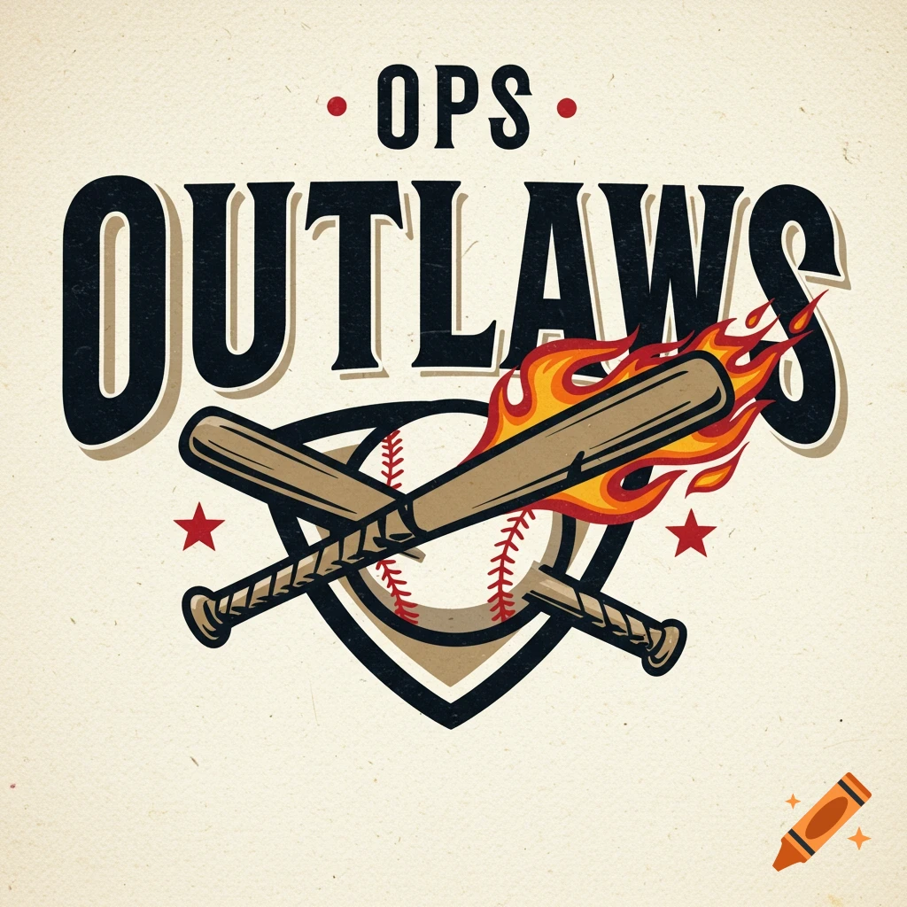 Baseball logo with skull in cowboy hat, crossed bats, baseball, and ...