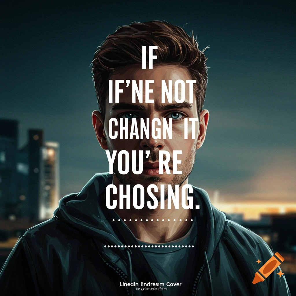 LinkedIn cover image with motivational programming quote on Craiyon