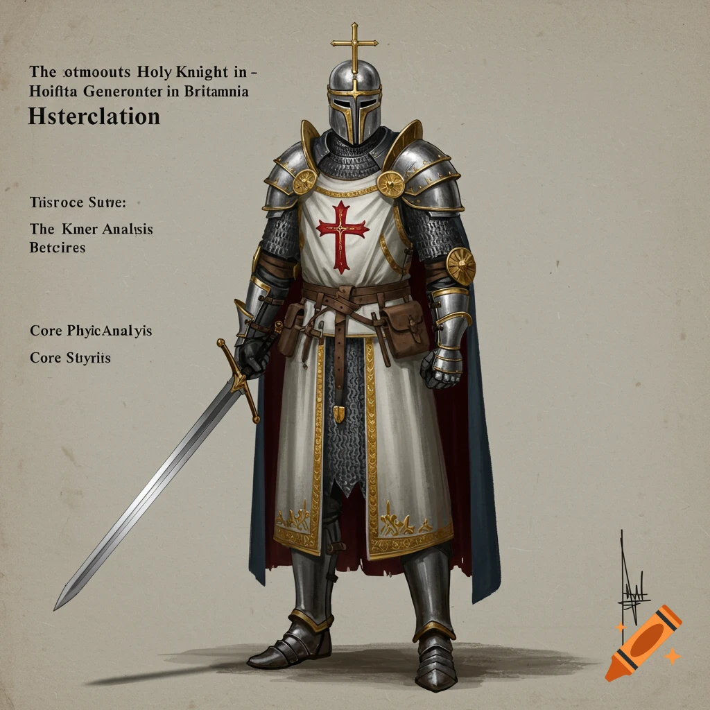Holy Knight character concept in historical style on Craiyon
