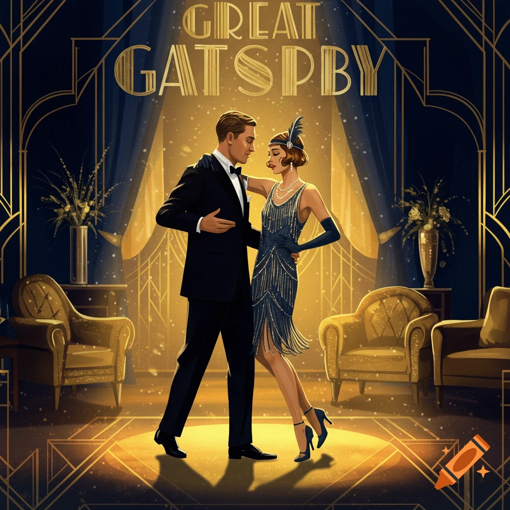 Art Deco design inspired by The Great Gatsby on Craiyon