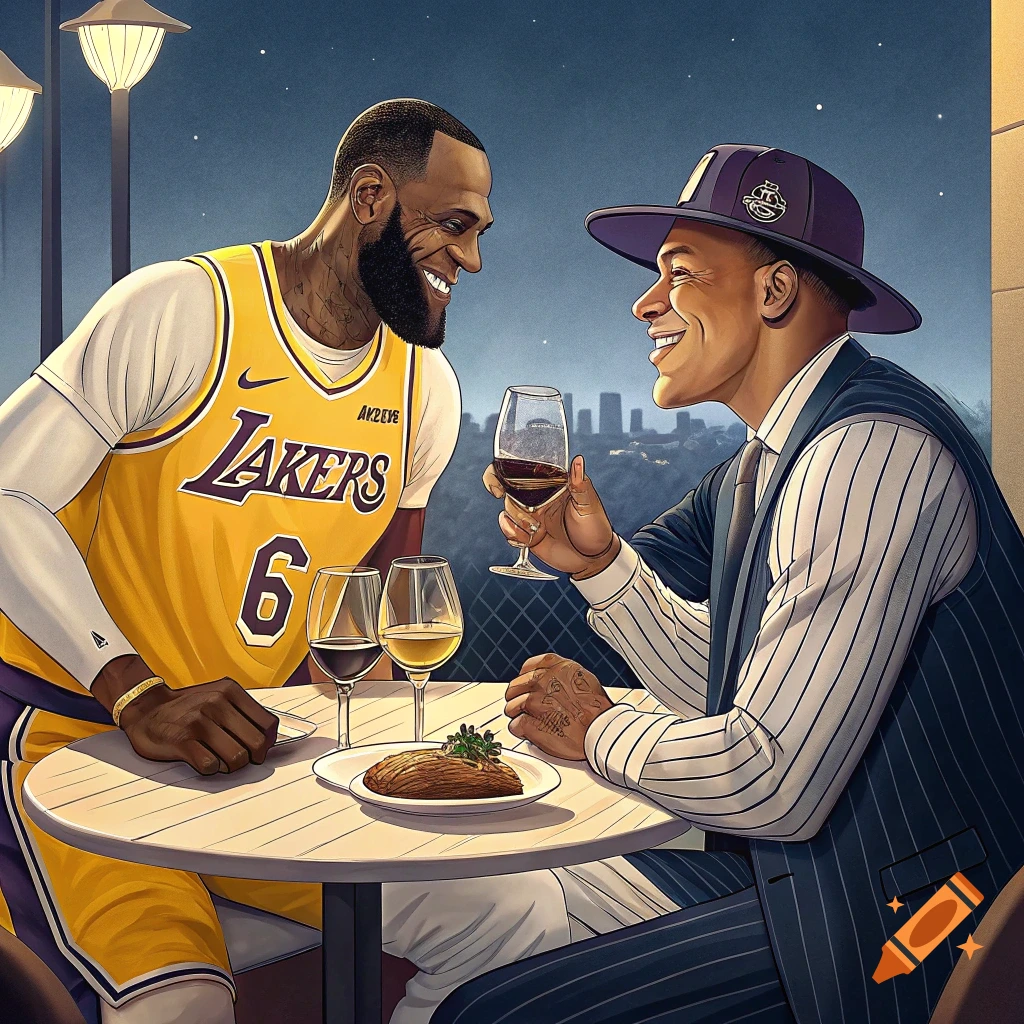 Illustration of LeBron James in Lakers uniform and Aaron Judge in ...
