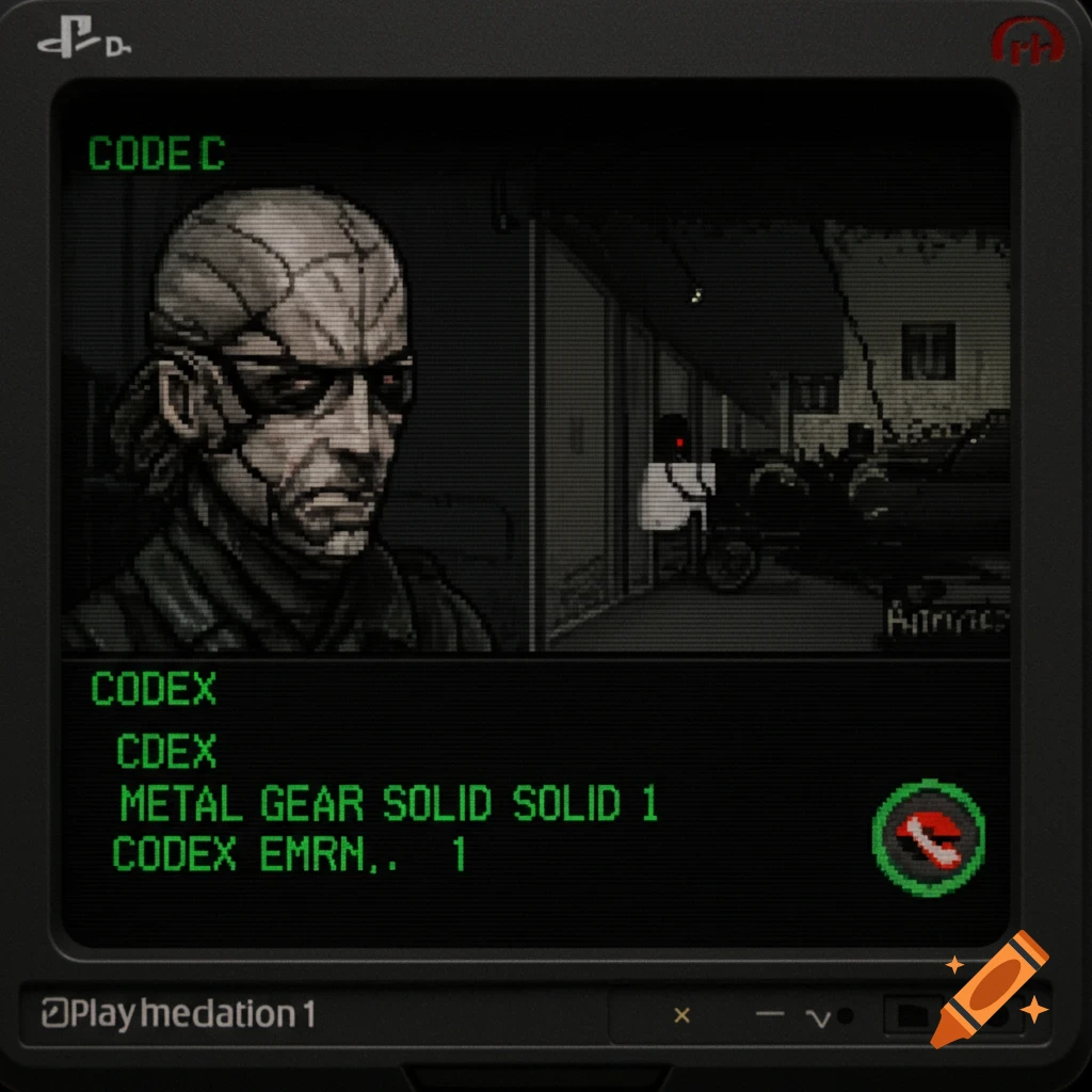 Metal Gear Solid 1 codec call scene on Craiyon