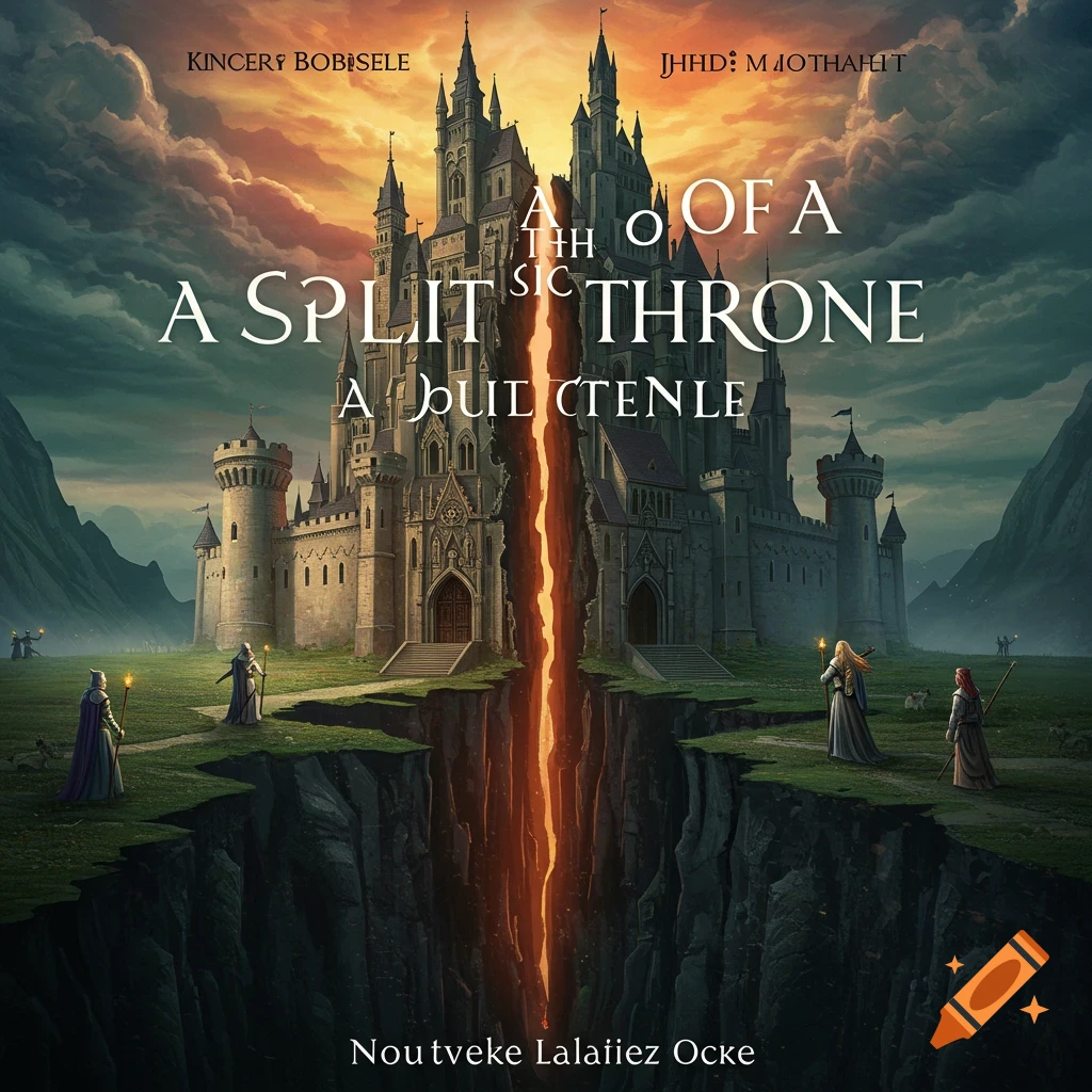 Fairy tale styled book cover with title 'A Tale of a Split Throne' on ...