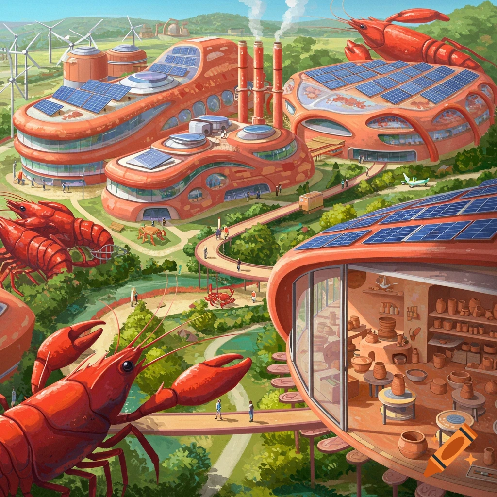 Cray factory connected to a ceramics studio with eco-sustainable ...