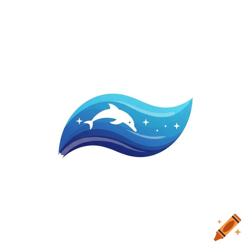 Logo for a sea cleaning company with cool blue colors on Craiyon