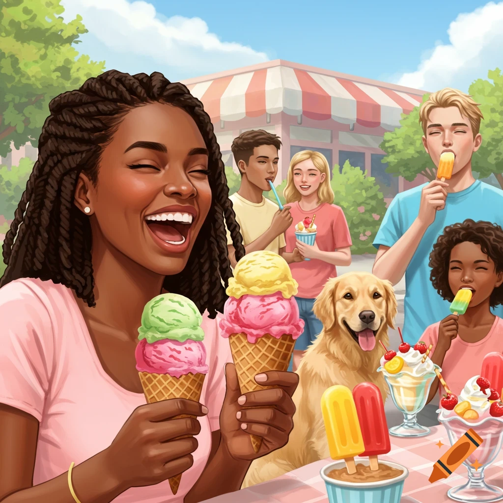 Ice cream company promotion on Craiyon