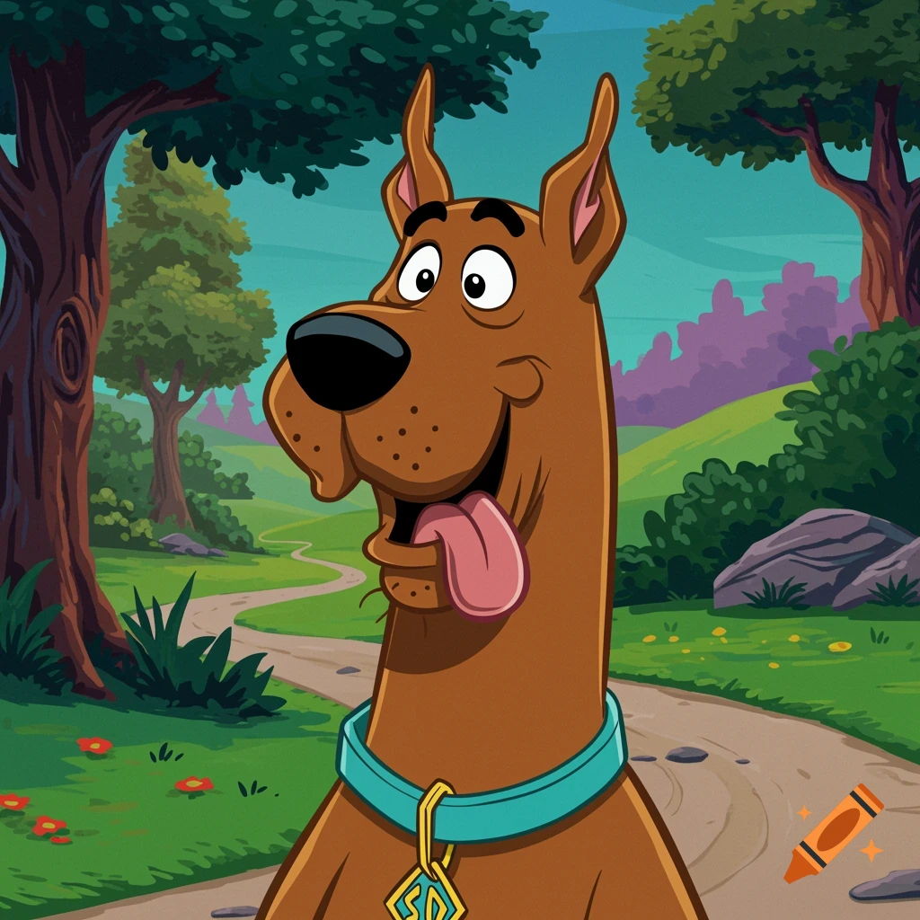 Scooby Doo as a fairy with wings, in a stained glass style portrait ...