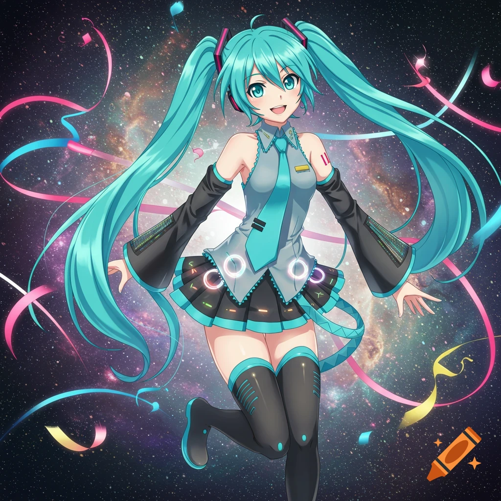 Infinity Miku anniversary illustration on Craiyon