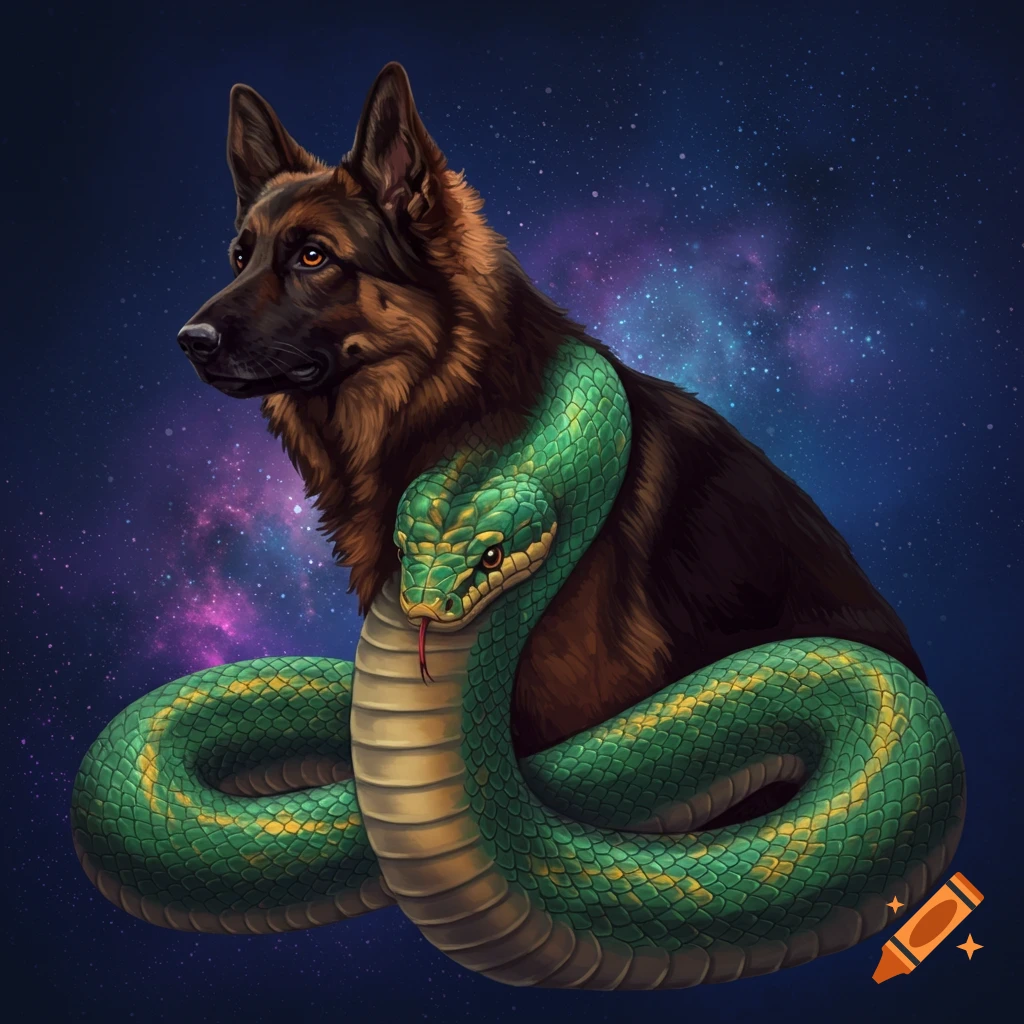 Dog mixed with a snake on Craiyon