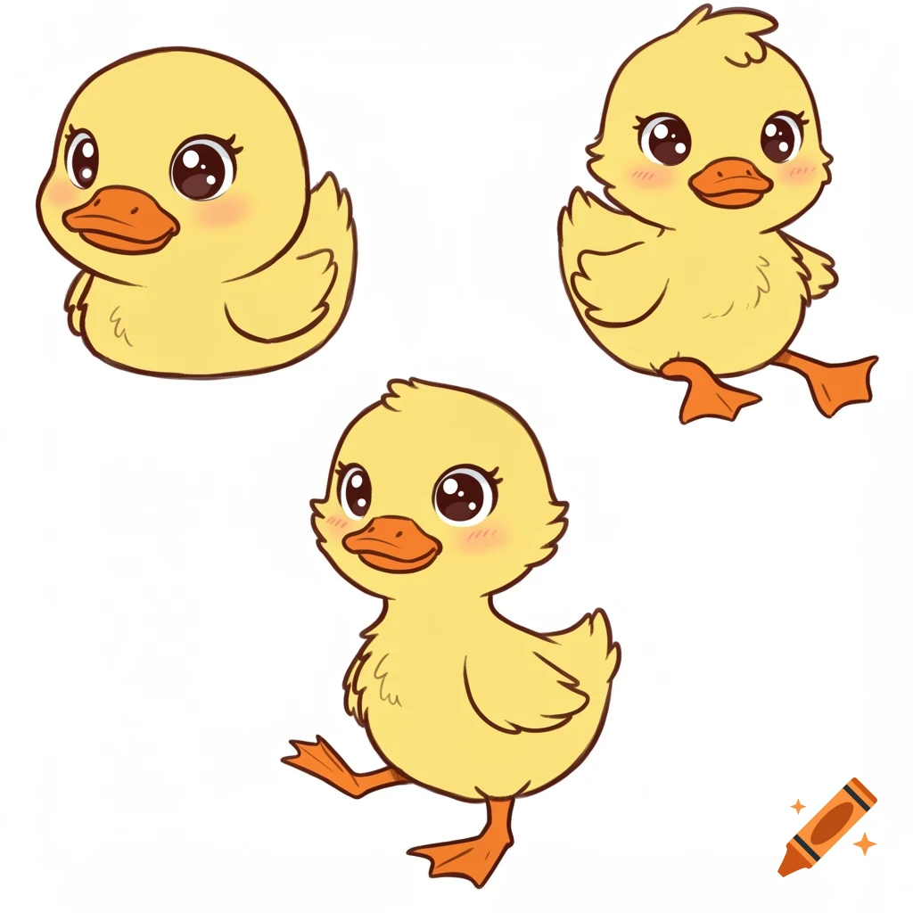 Cute duckling drawing guide on Craiyon