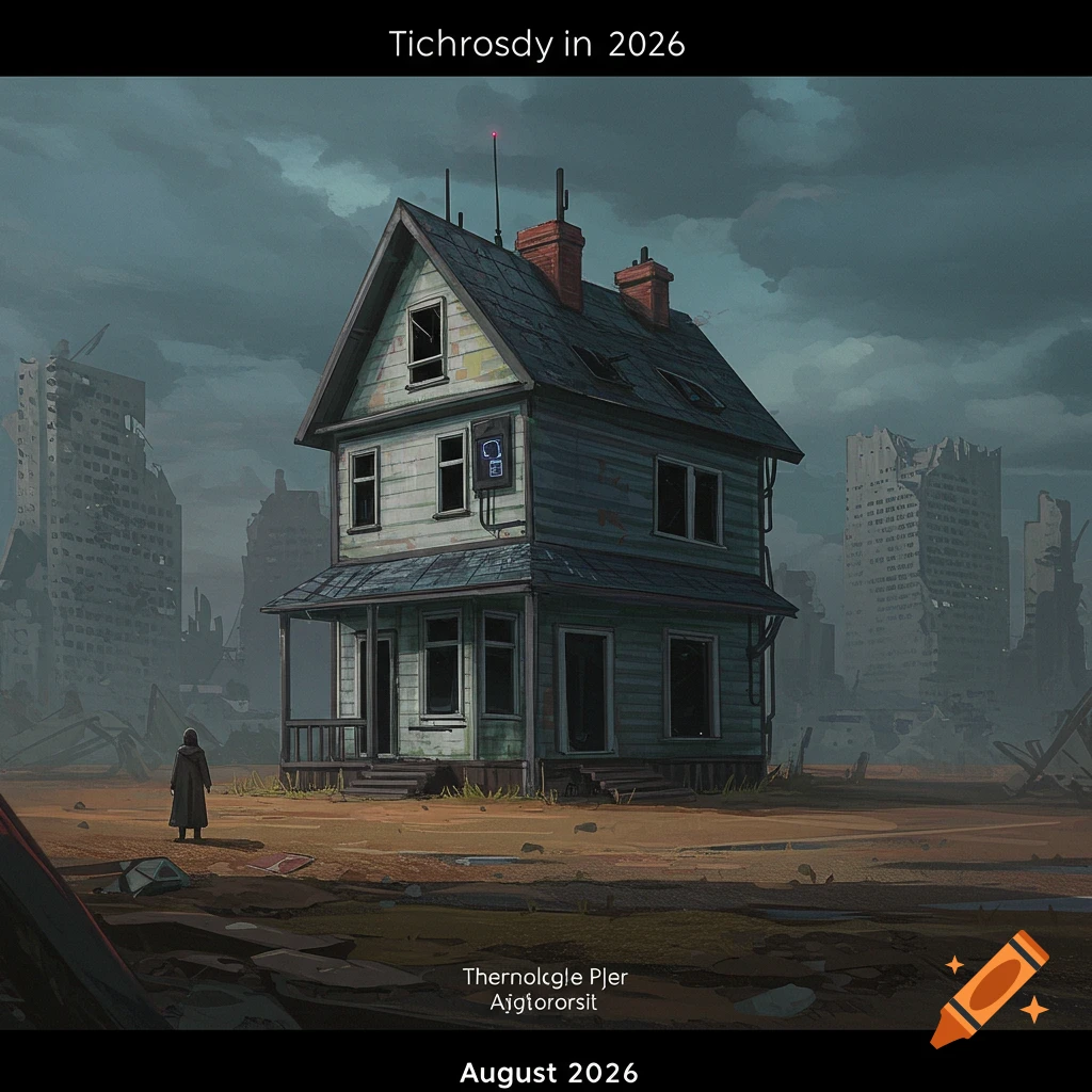 Technologically advanced house in deserted city, 2026 on Craiyon