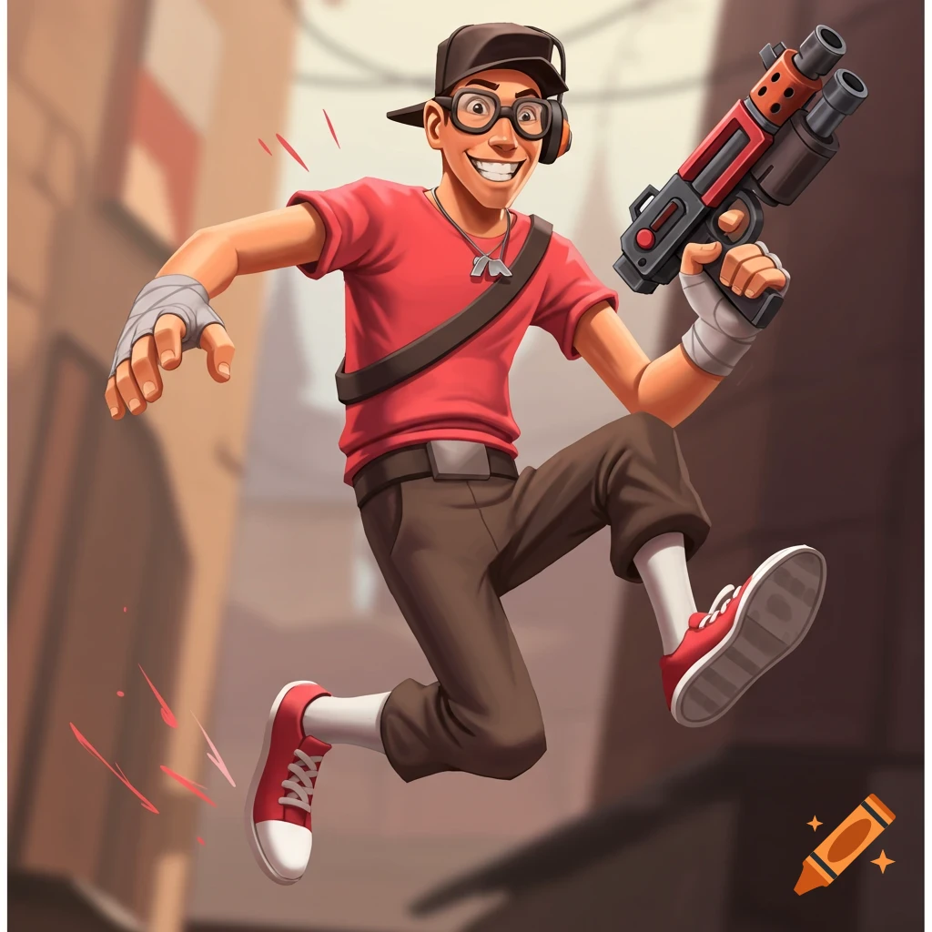 Scout from Team Fortress 2 on Craiyon
