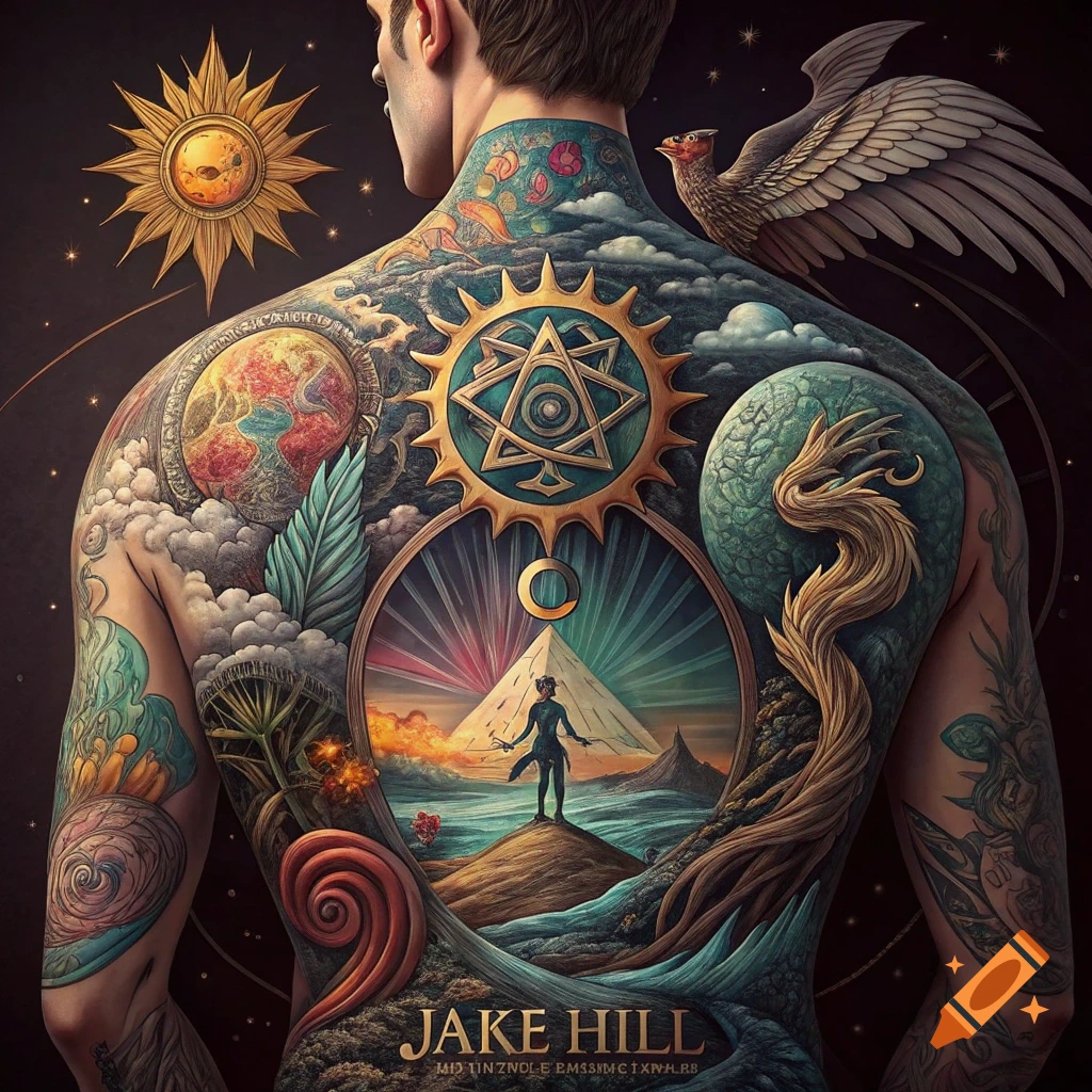 IAmJakeHill inspired mystic tattoo design on Craiyon