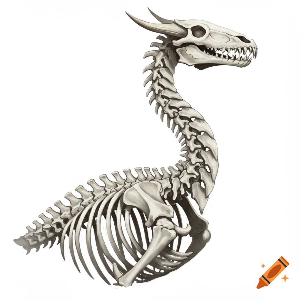 Skeleton of a swan showcasing intricate bone structure on Craiyon