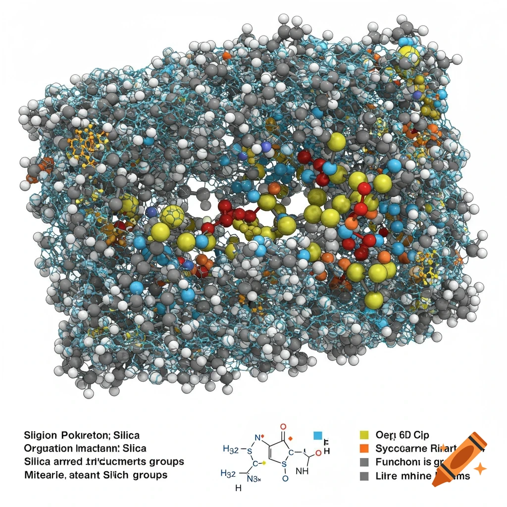 Detailed atomic-level model of a complex molecular structure with ...