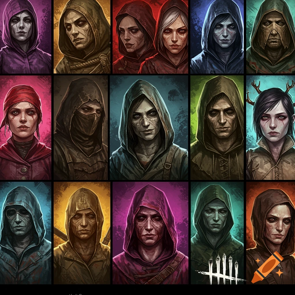 Digital painting of three video game characters: The Trapper from Dead ...