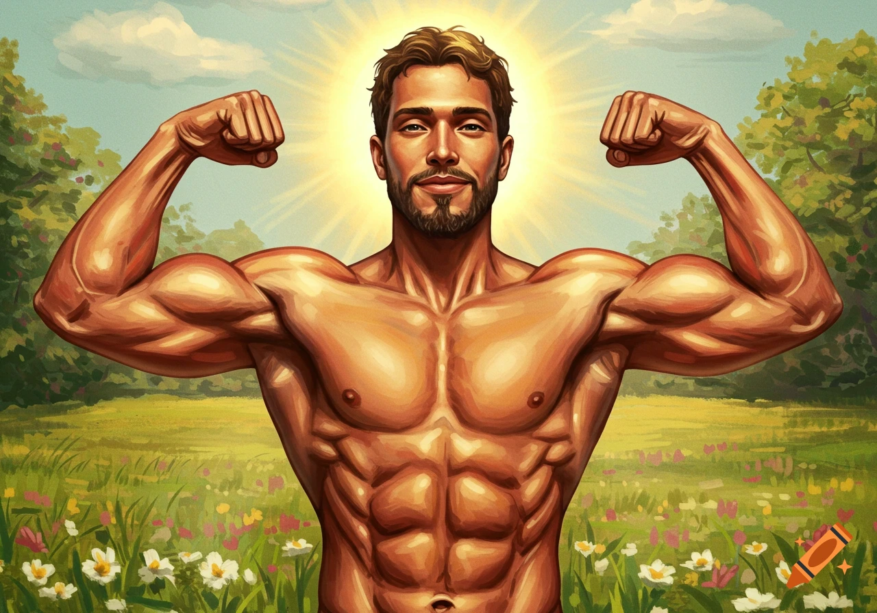Concept of physical health related to Christian values on Craiyon