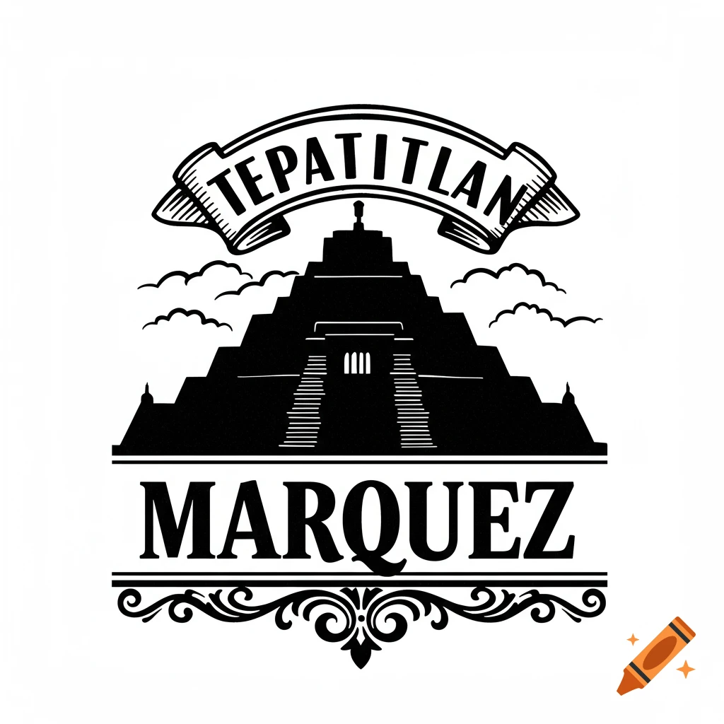 Marquez family monogram with Tepatitlan temple silhouette on Craiyon