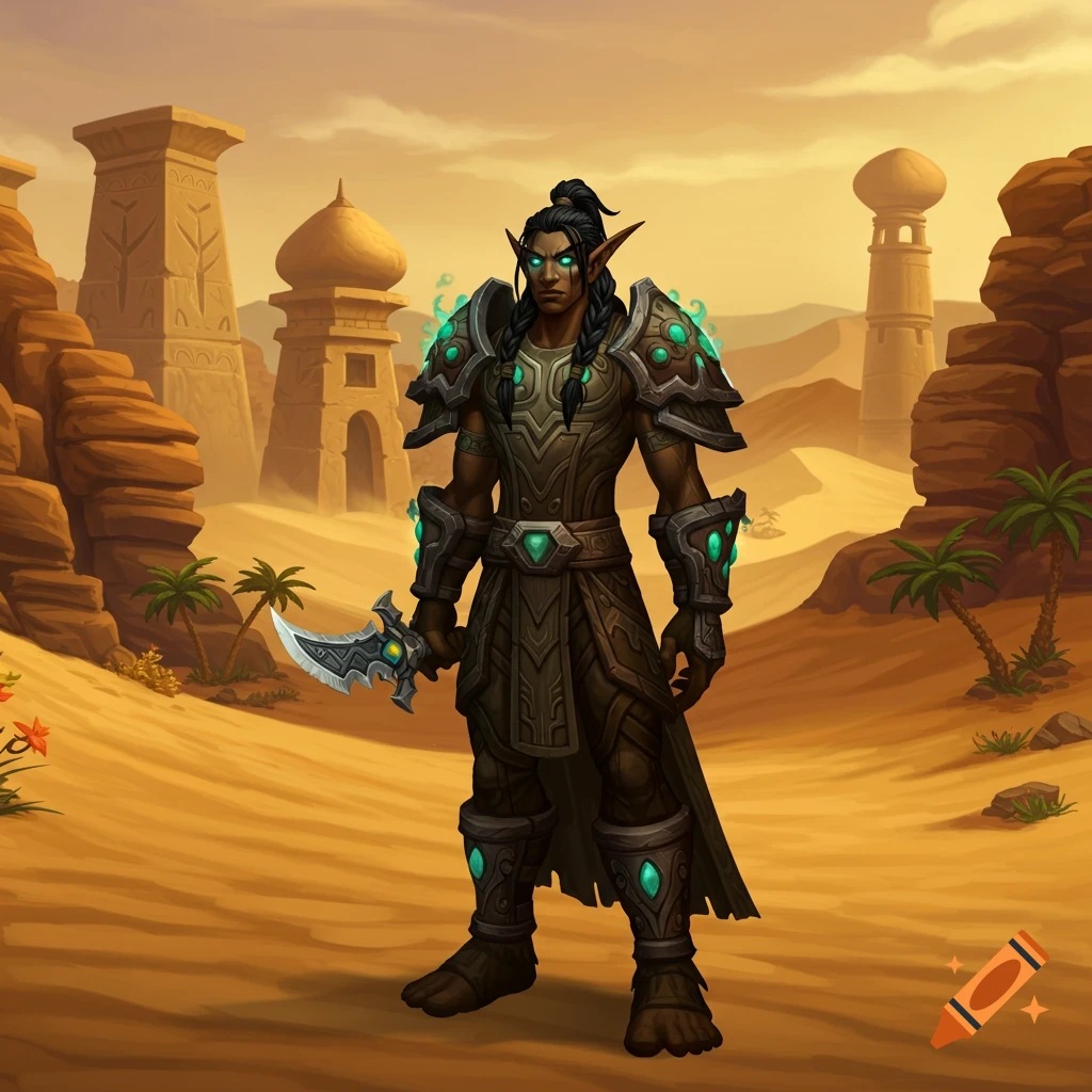 World of Warcraft boomkin in Mideast setting on Craiyon