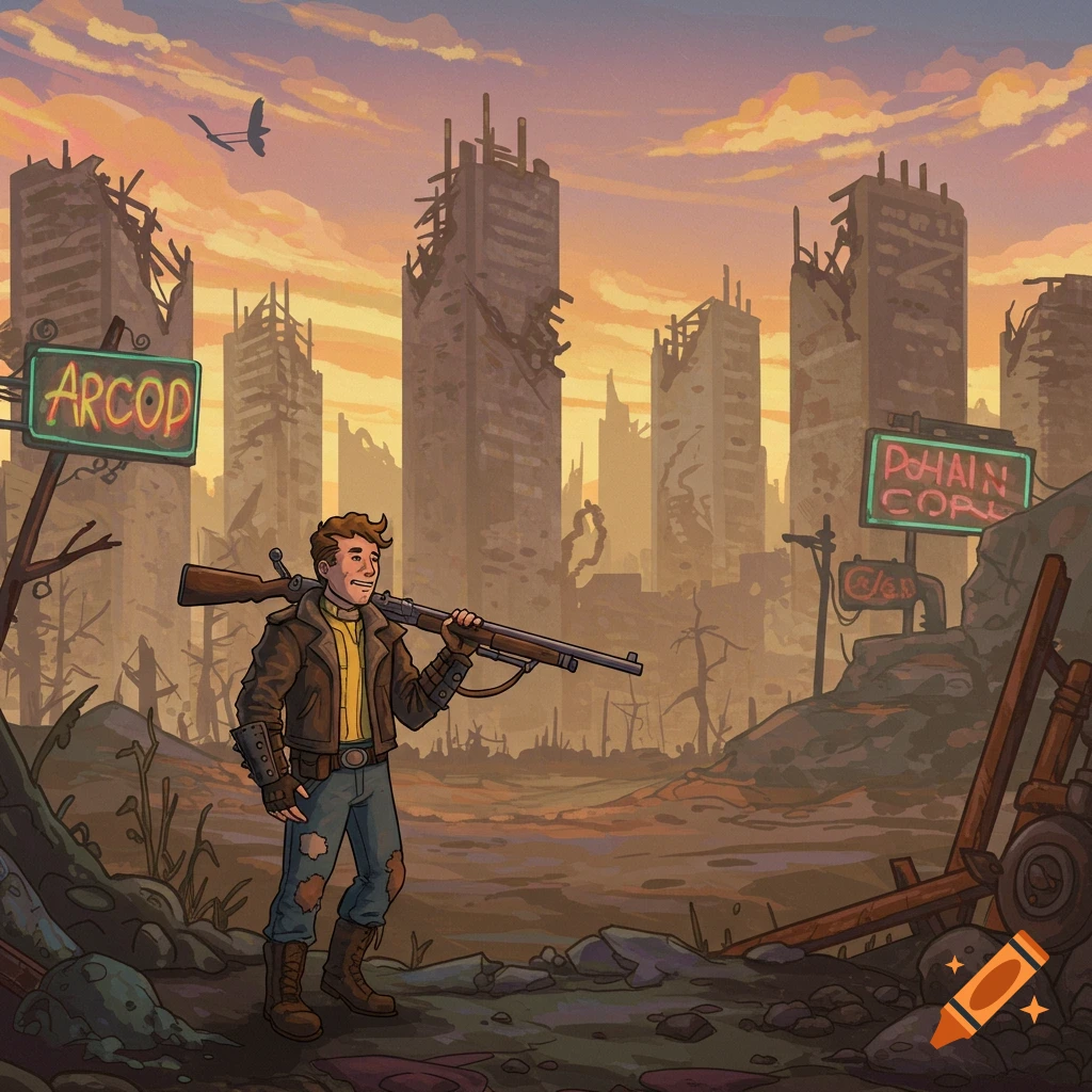 Fallout game landscape on Craiyon