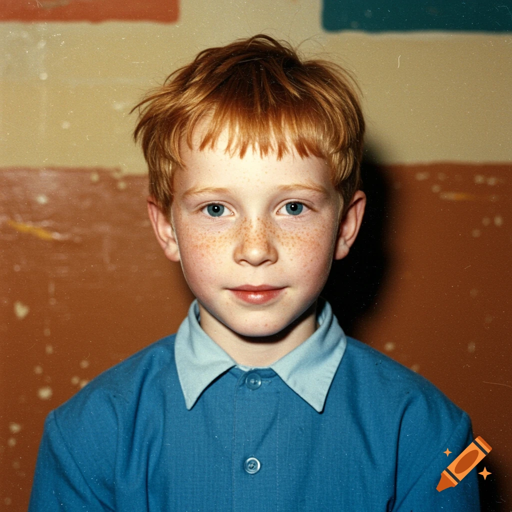 90s yearbook photo of a Russian boy in an orphanage on Craiyon