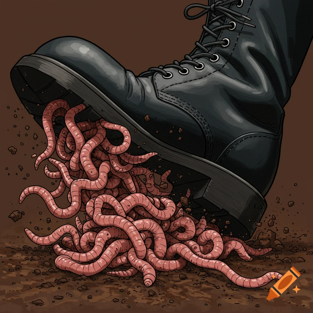 Black and white pile of worms in a dark room with dramatic lighting. on ...