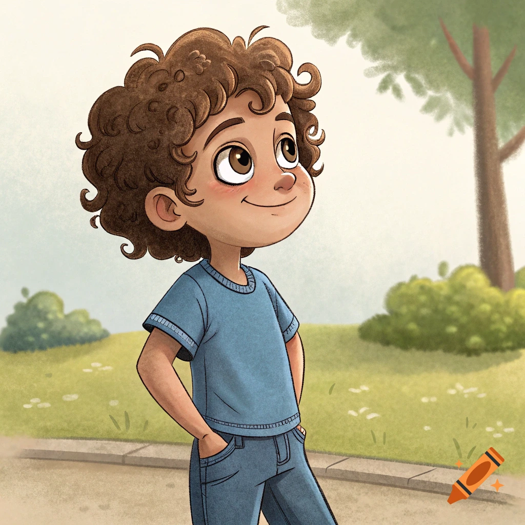 Cartoon illustration of a child looking up at two adults touching their ...