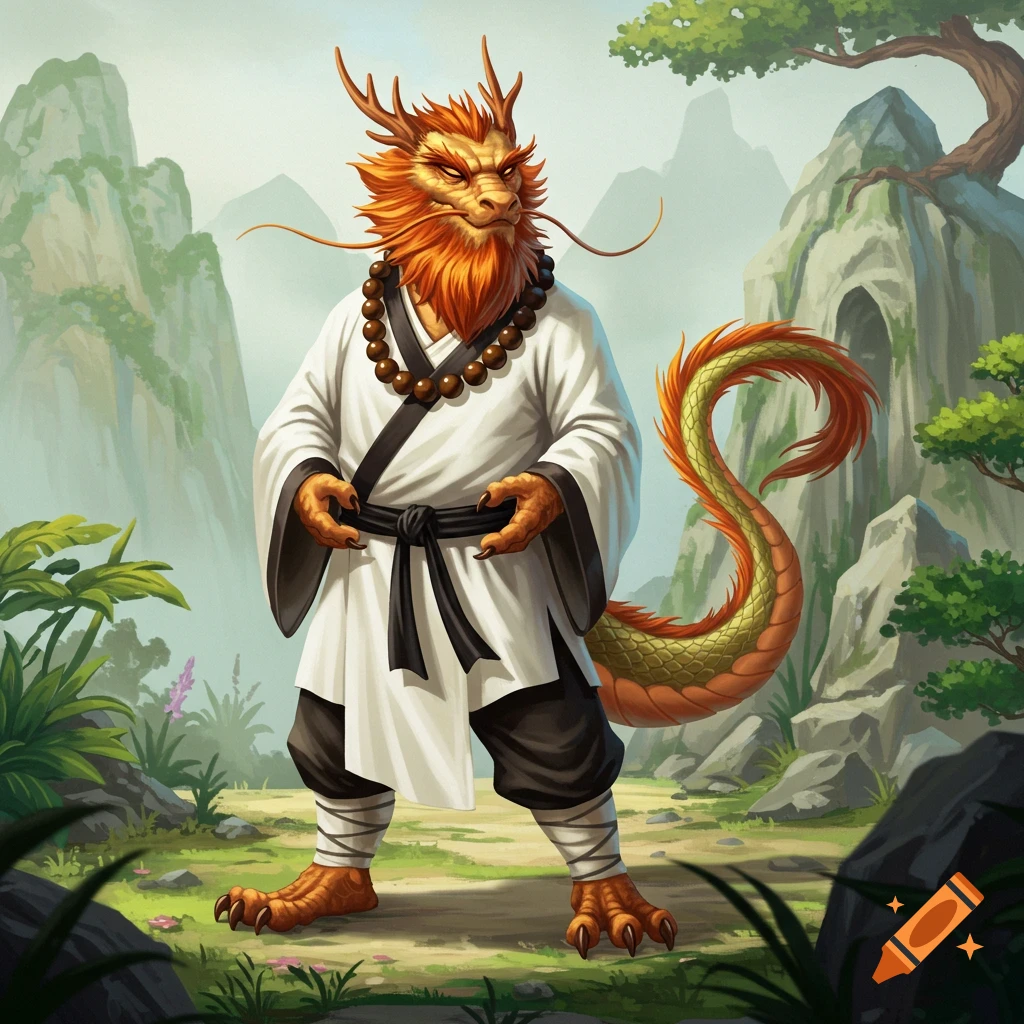 Bearded dragon kung fu master on Craiyon