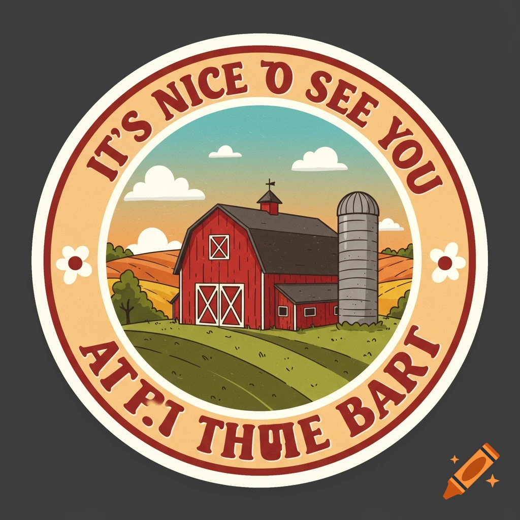 It's nice to see you at the barn sticker on Craiyon