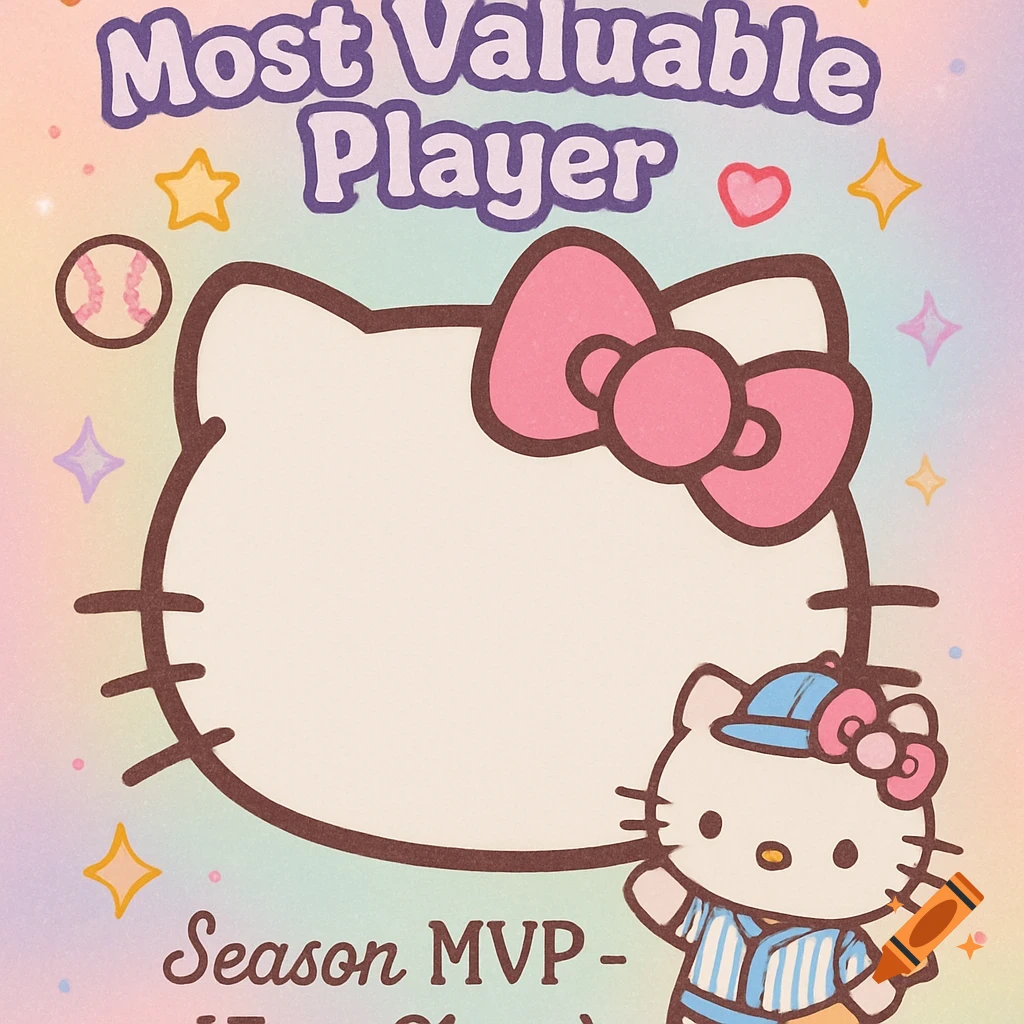 Hello Kitty baseball MVP poster design on Craiyon
