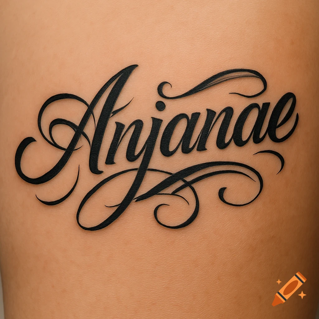 The name Mikaya rendered in red on skin. on Craiyon