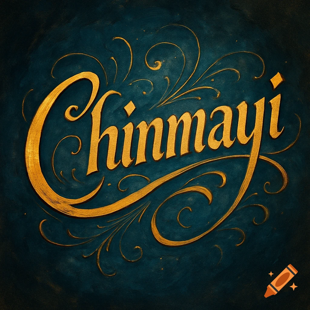Chinmayi name calligraphy on Craiyon