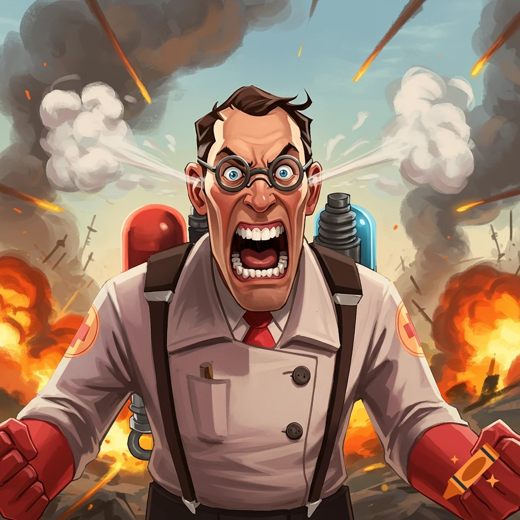Angry Medic from Team Fortress 2 on Craiyon