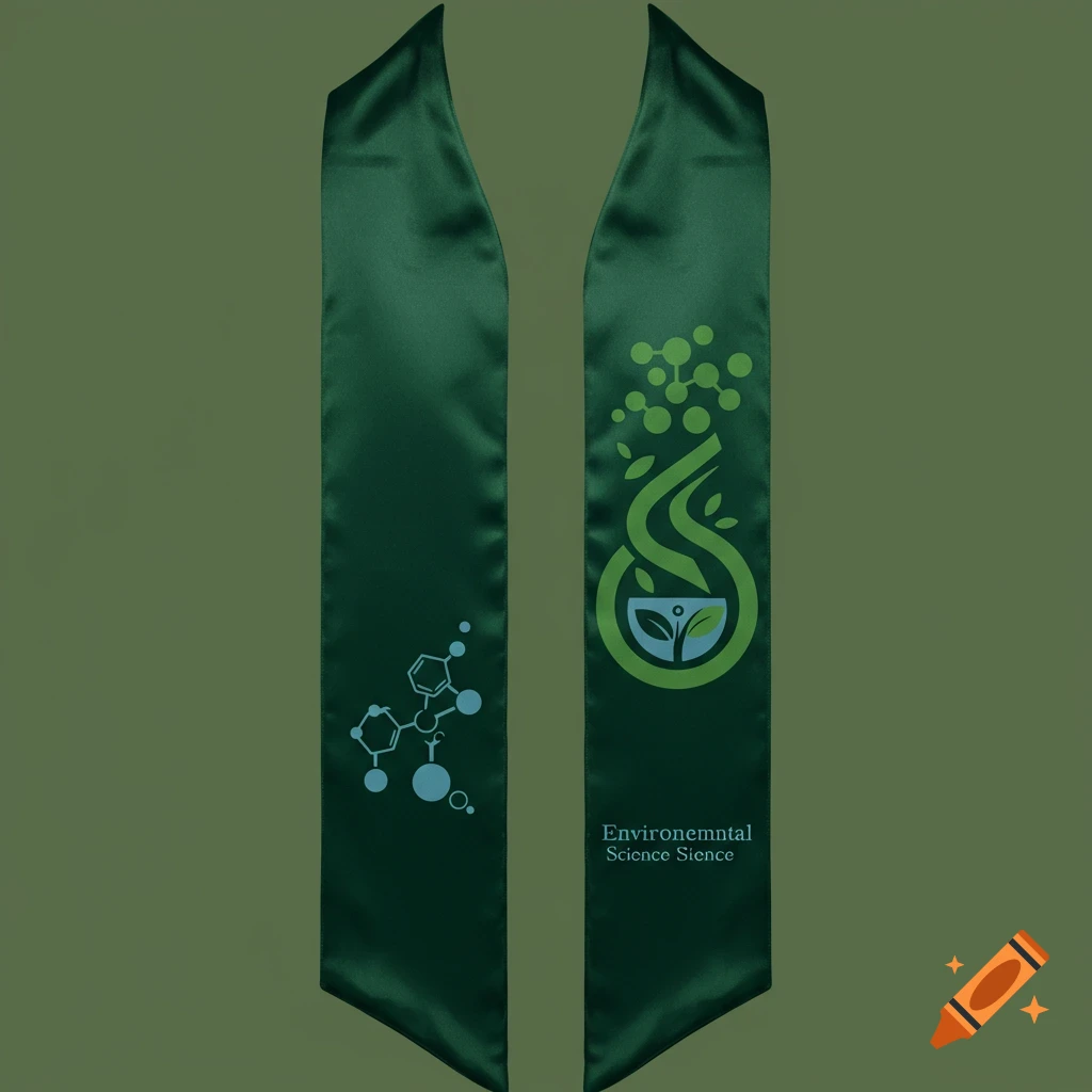 Earthy environmental science graduation stole symbol on Craiyon