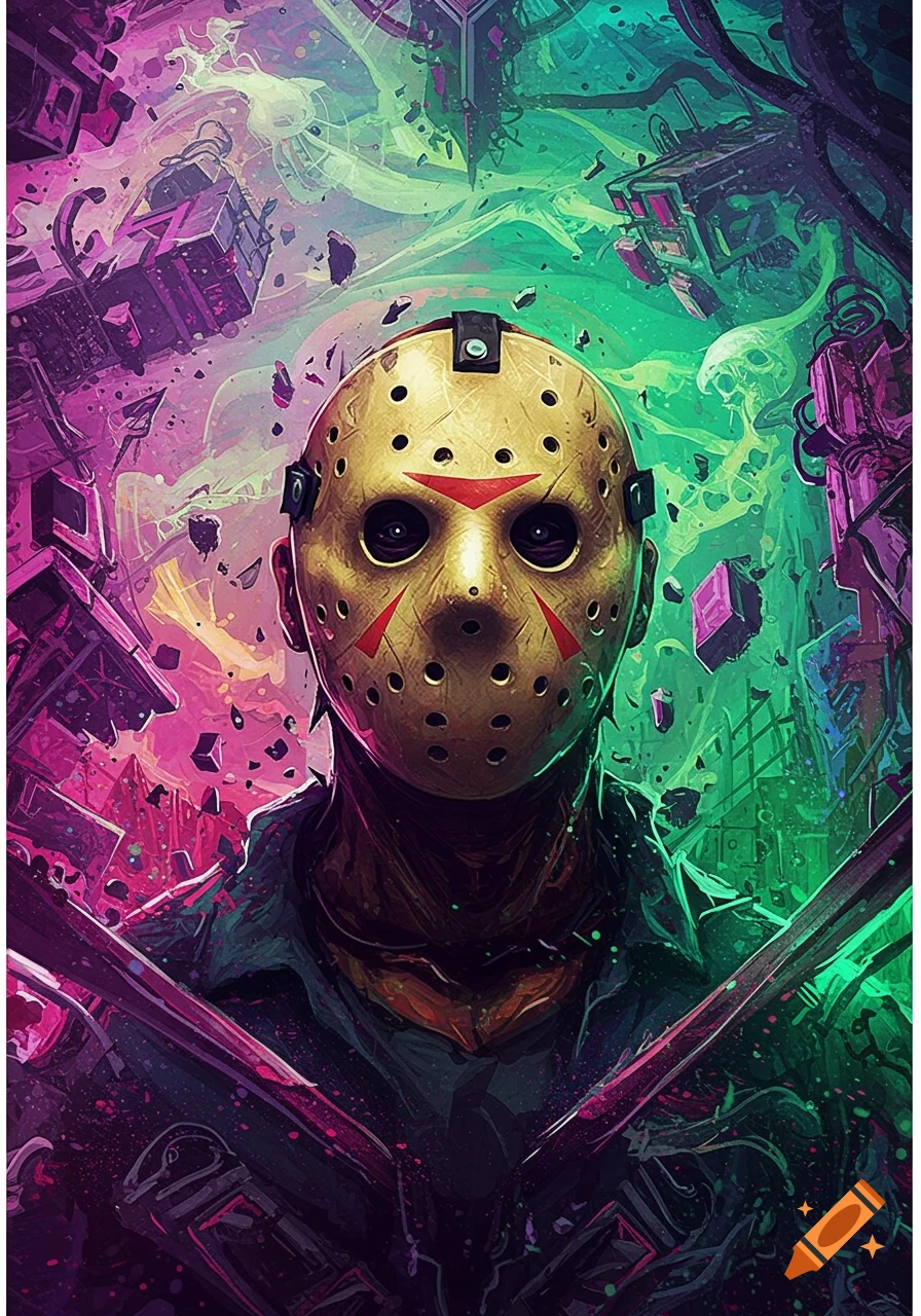 Eminem and Ken Kaniff in Jason Voorhees masks with chainsaws and hockey ...