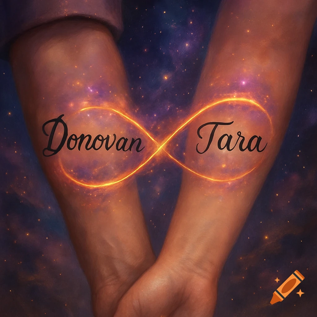 Two hands intertwined, connected by a glowing infinity symbol with the ...