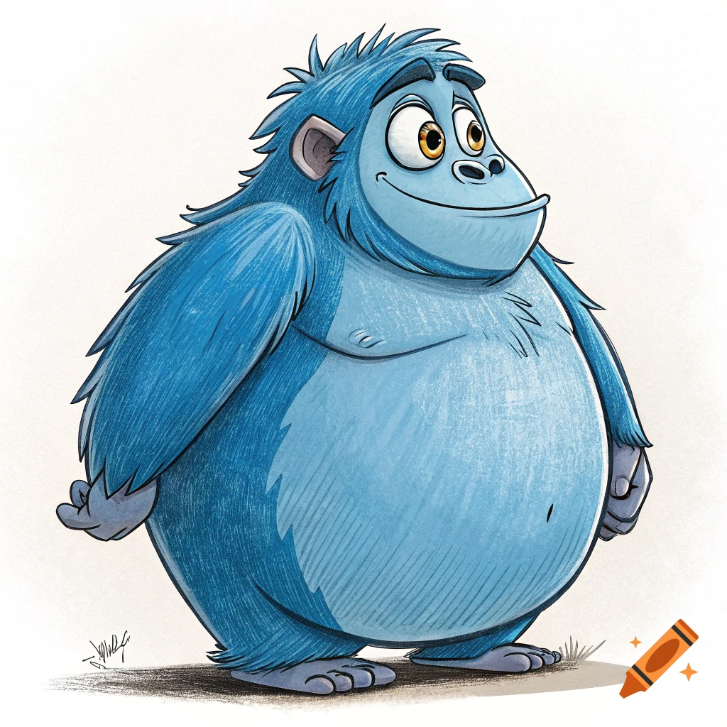 Cartoon chipmunk character Alvin is inflated and blue like a blueberry ...