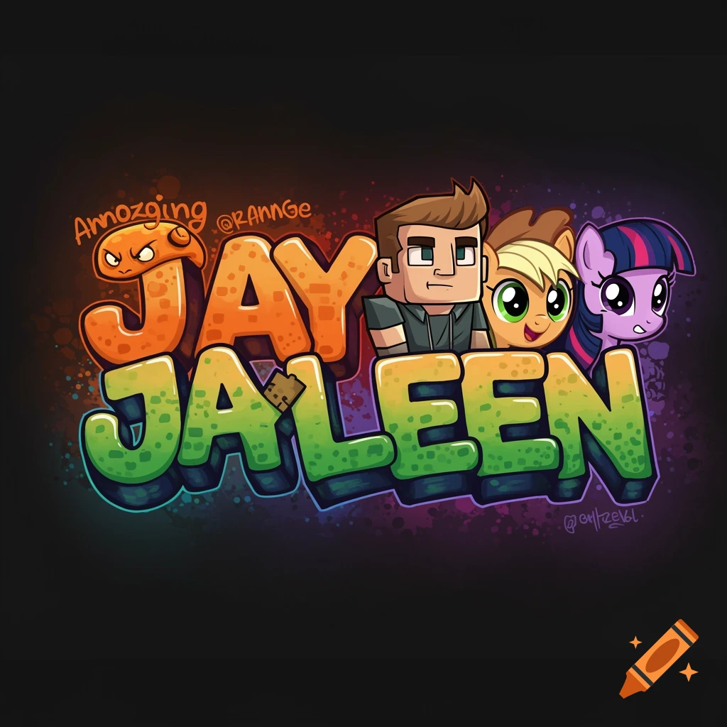 Graffiti bubble letters spelling 'Jayleen' with Annoying Orange, Paul ...