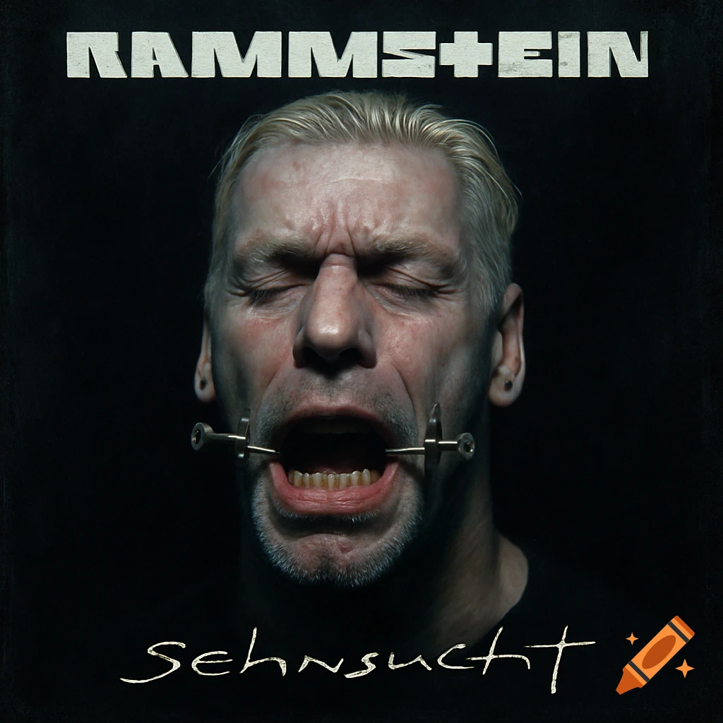 Rammstein Sehnsucht album cover recreation on Craiyon