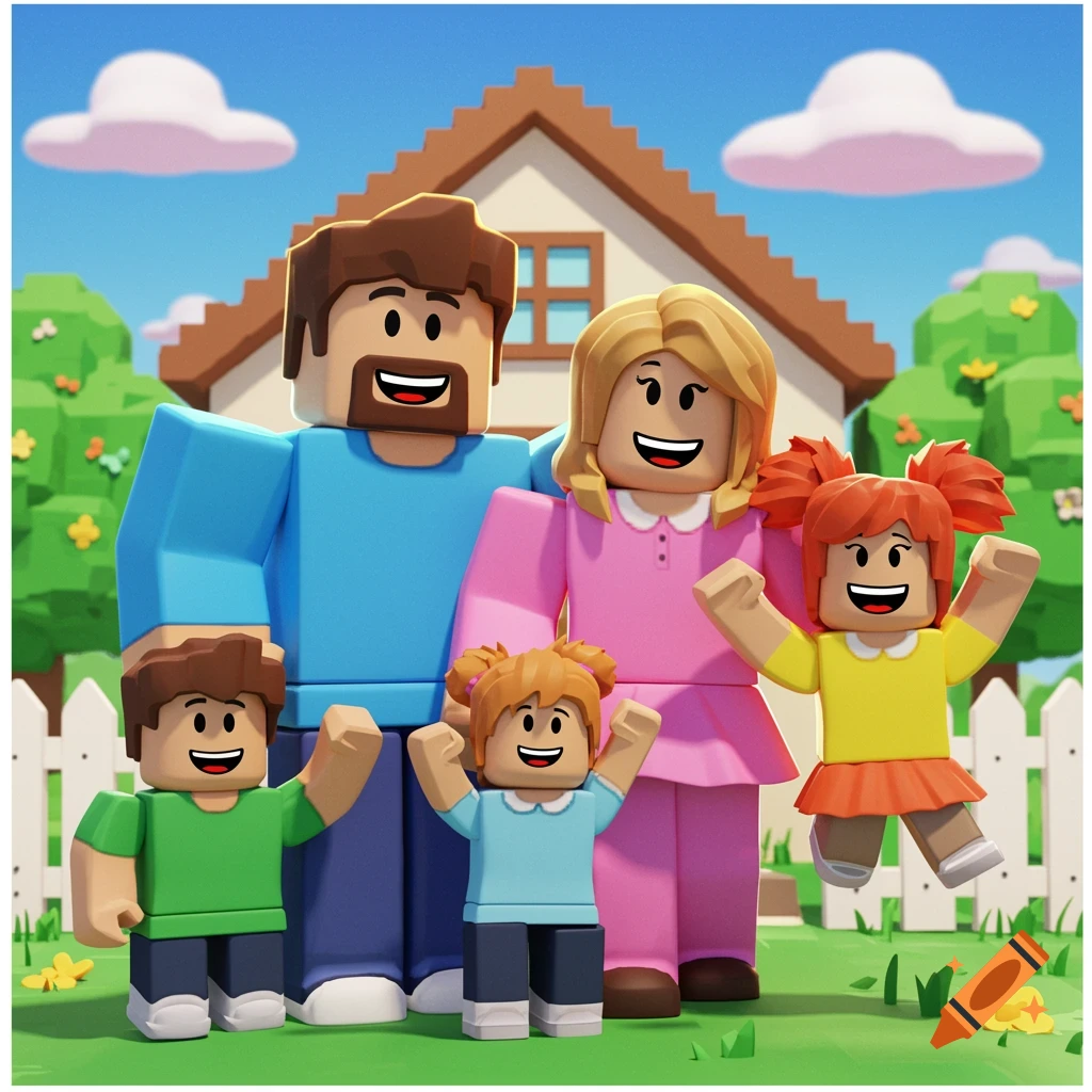 Roblox family in 90s style on Craiyon