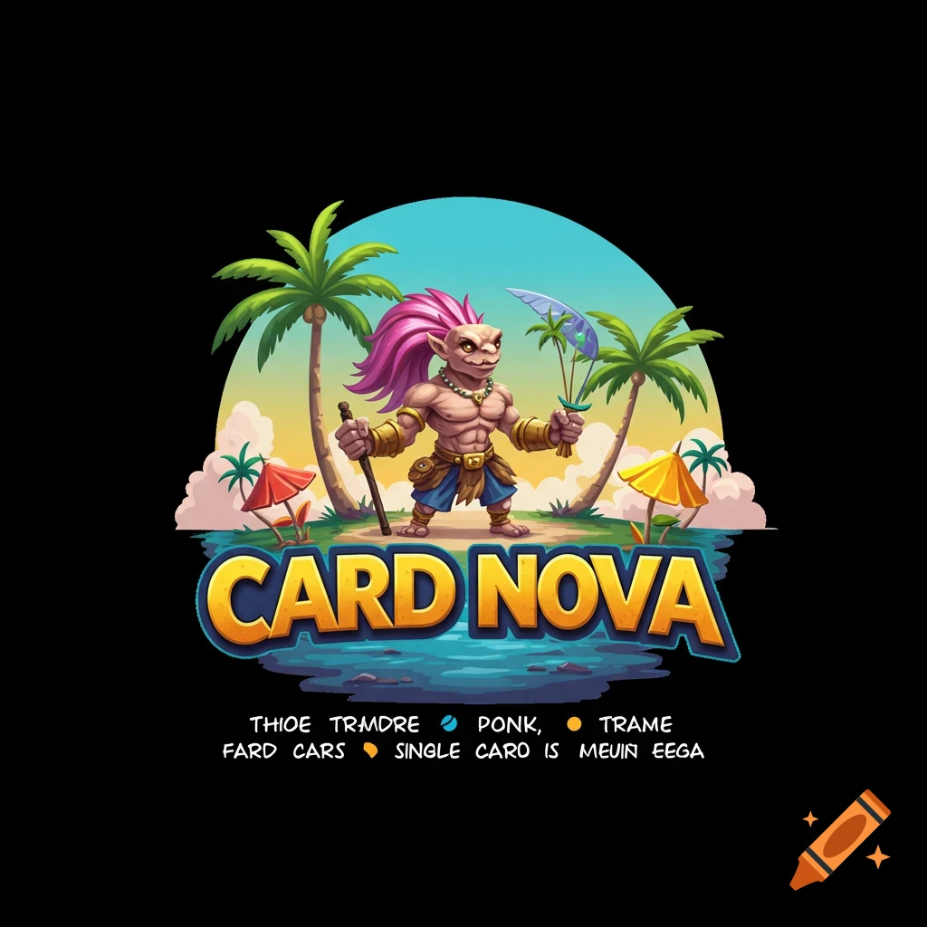 Card Nova eBay store logo with tropical island and trading card theme ...