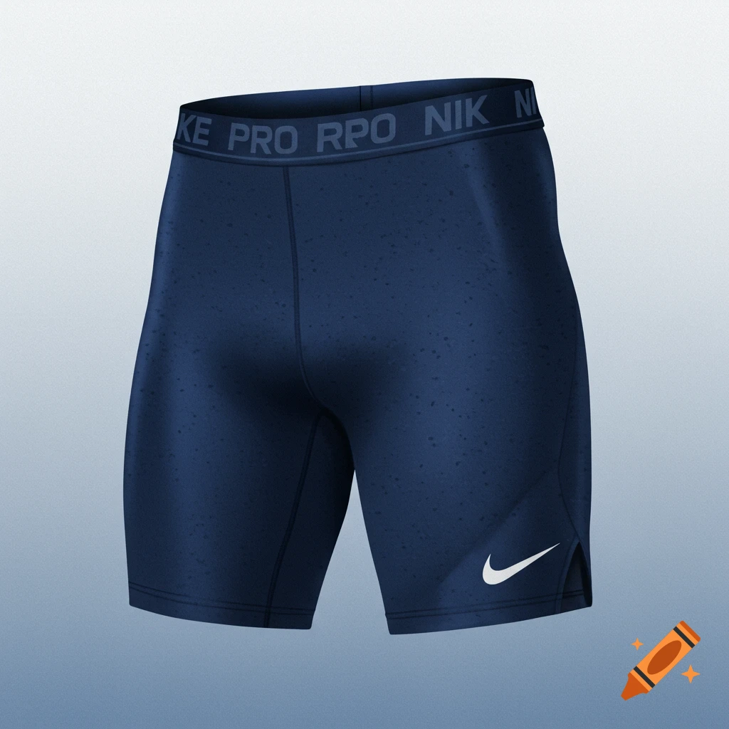 A pair of blue active shorts with grey biker shorts underneath. on Craiyon