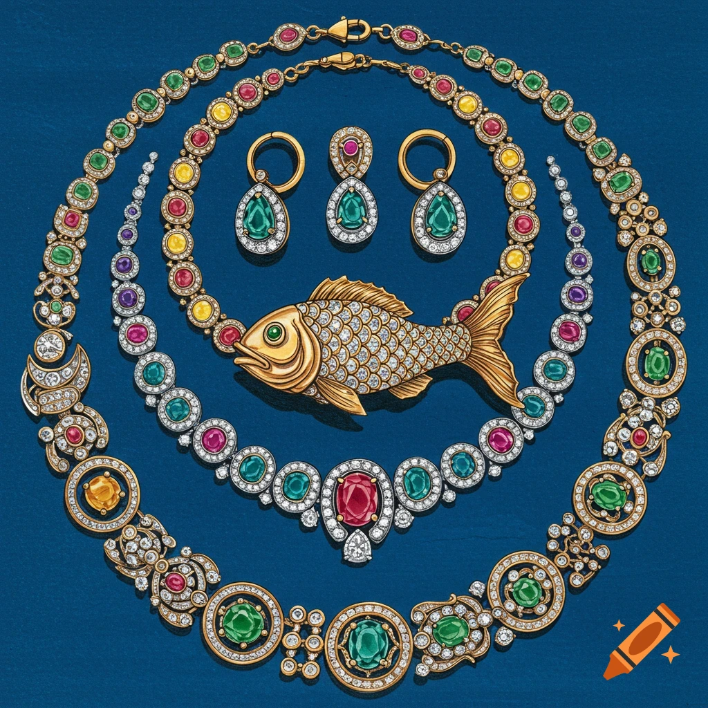 Jewelry set on Craiyon