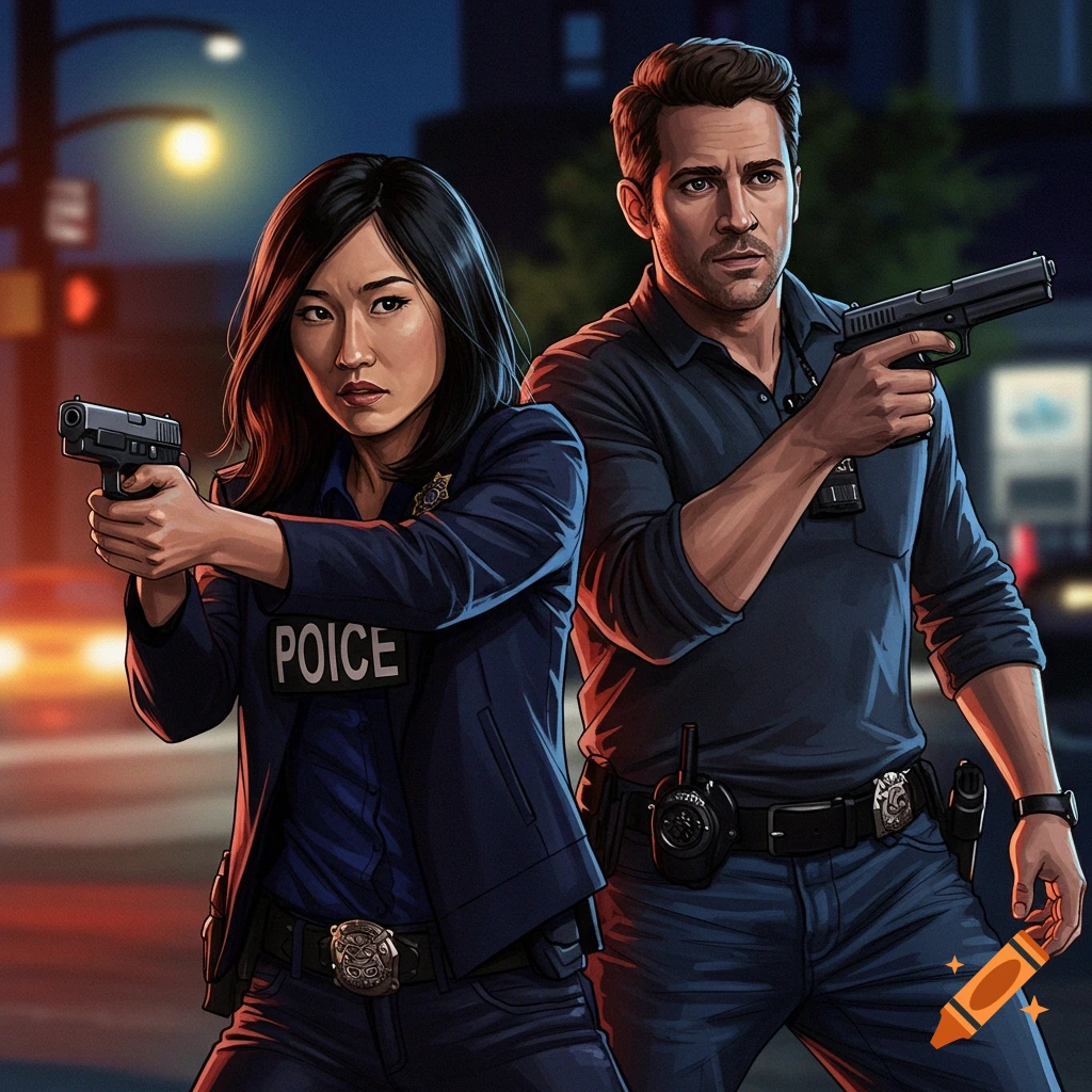 Lucy Chen and Tim Bradford on Craiyon