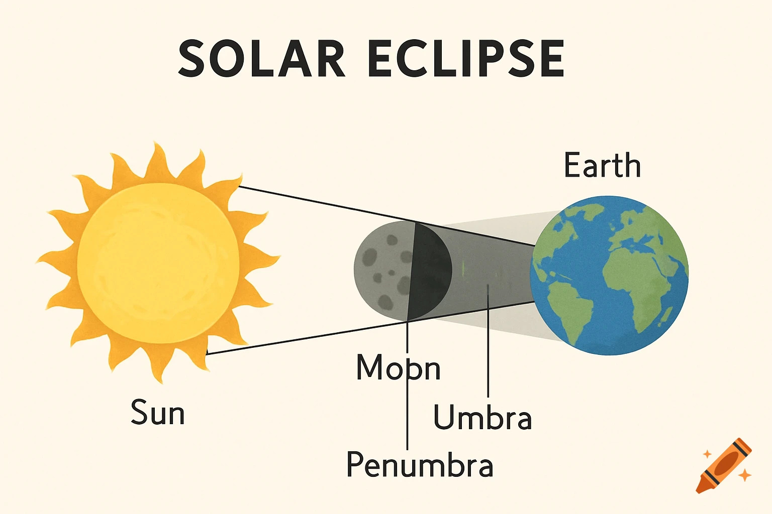 Solar eclipse diagram on Craiyon