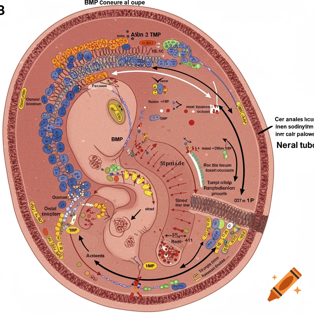 BMP pathway within neural tube of spinal cord on Craiyon